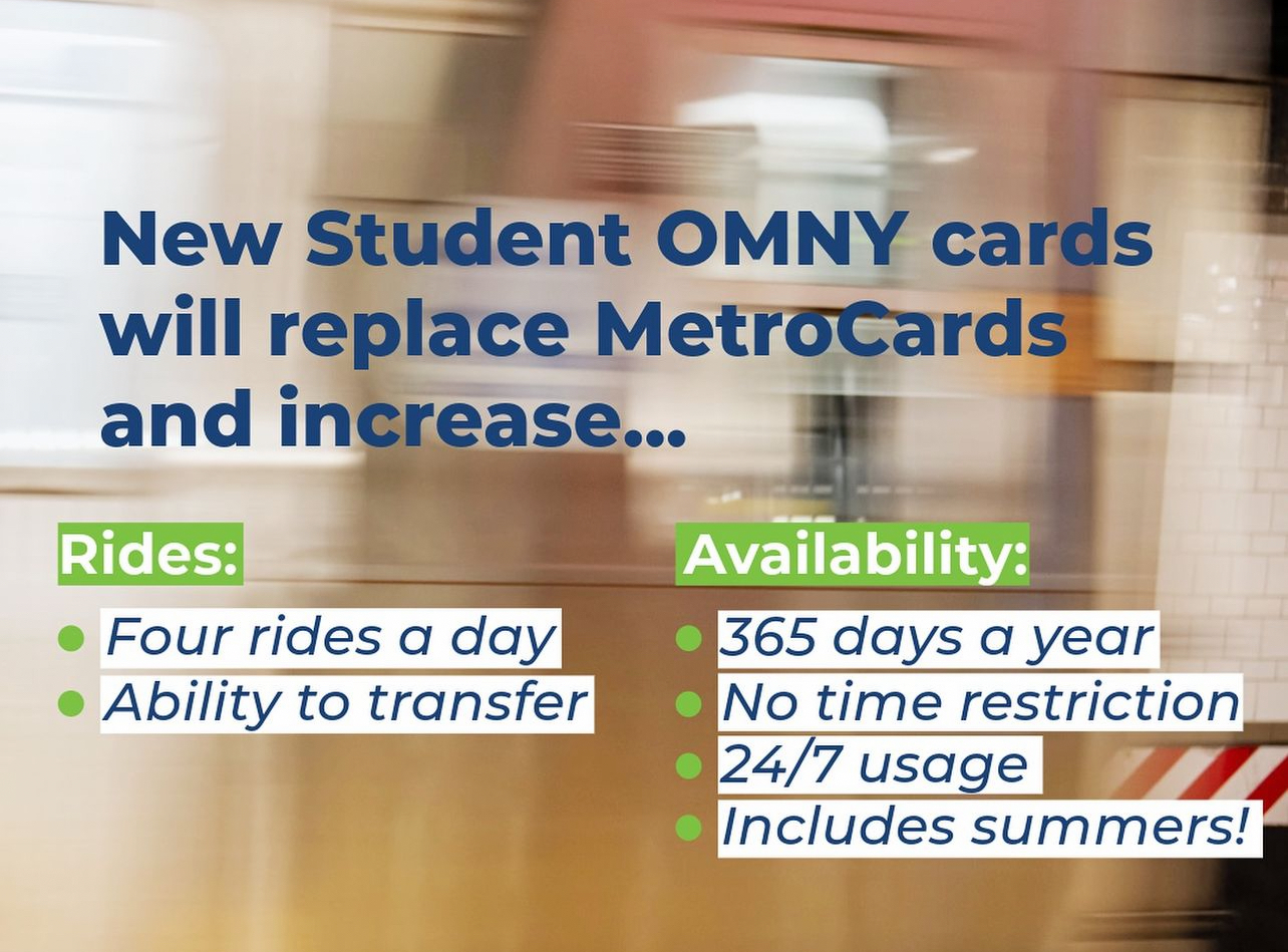 NYC students to receive OMNY cards with more free rides and 365 day ...